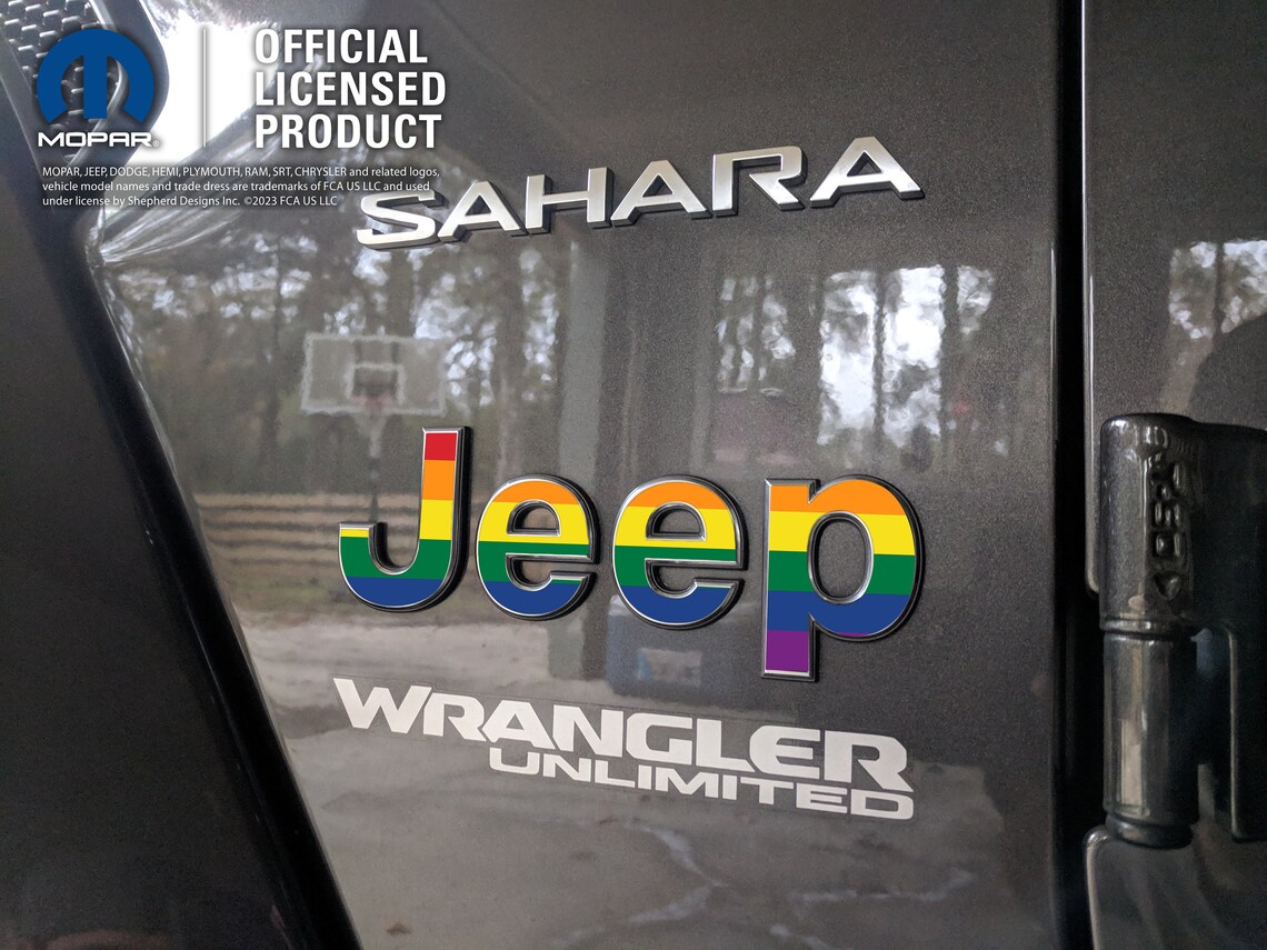 Gay Pride, Progress Pride, Jeep Emblem Sticker Decal, Wrangler JK, TJ ...