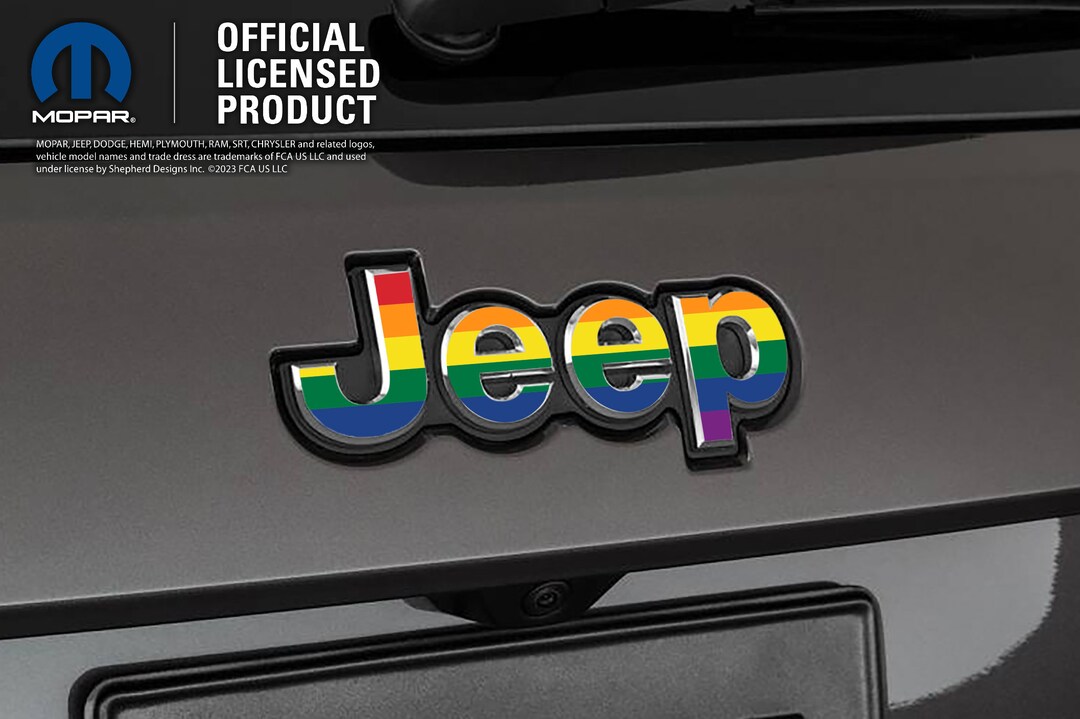 Gay Pride, Progress Pride, Jeep Emblem Sticker Decal, Wrangler JK, TJ ...