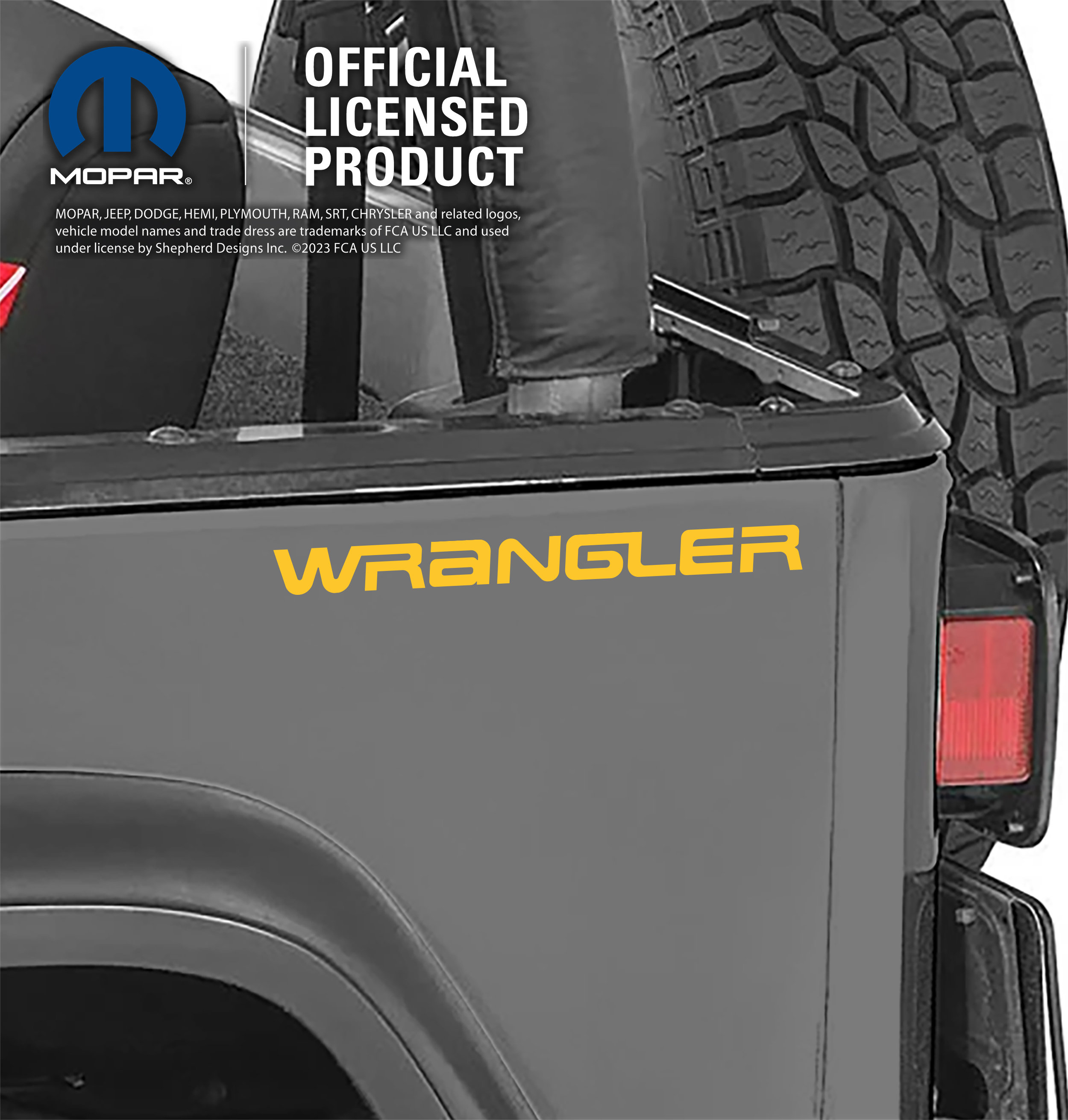 Jeep Wrangler YJ Rear Fender Decal Set: Custom Color Vinyl (1986-1995 ...