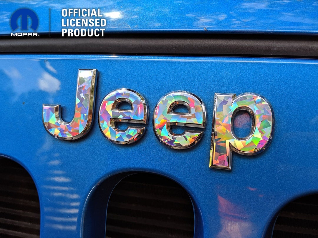 Holographic Crystal Jeep Emblem Sticker Decal, Wrangler JK, TJ, JL ...