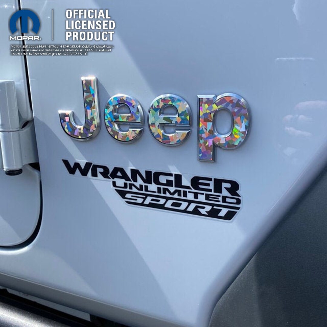 Holographic Crystal Jeep Emblem Sticker Decal, Wrangler JK, TJ, JL ...