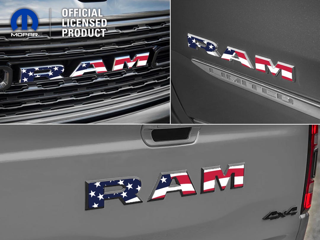 2019-2026 RAM 1500 American Flag Decal Grille Tailgate | USA | Decal ...