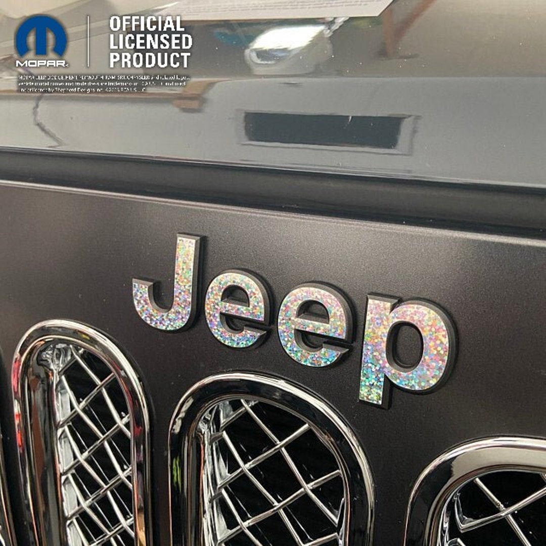 Holographic Sequins Jeep Emblem Sticker Decal Wrangler JK - Etsy