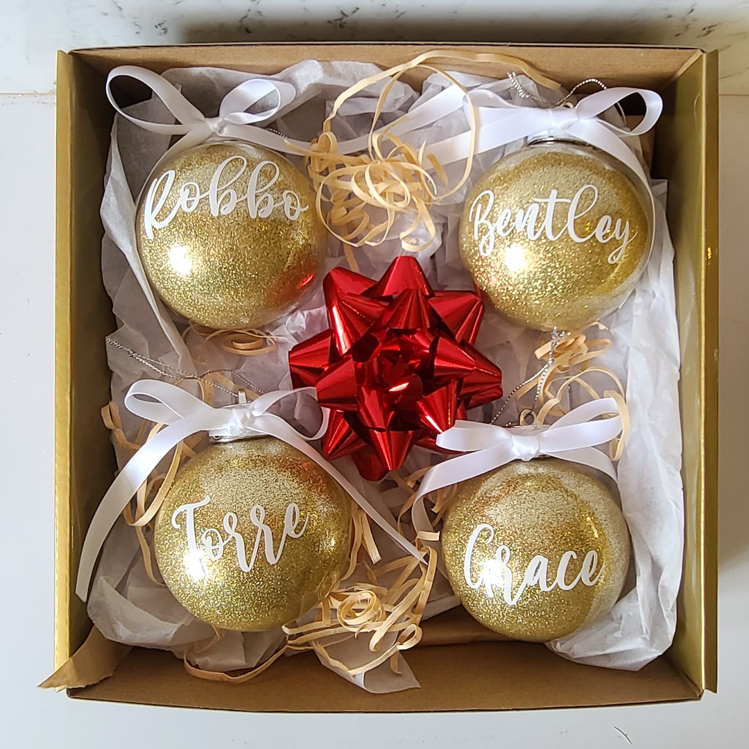 Personalised Christmas Bauble / Christmas Glitter Baubles ...