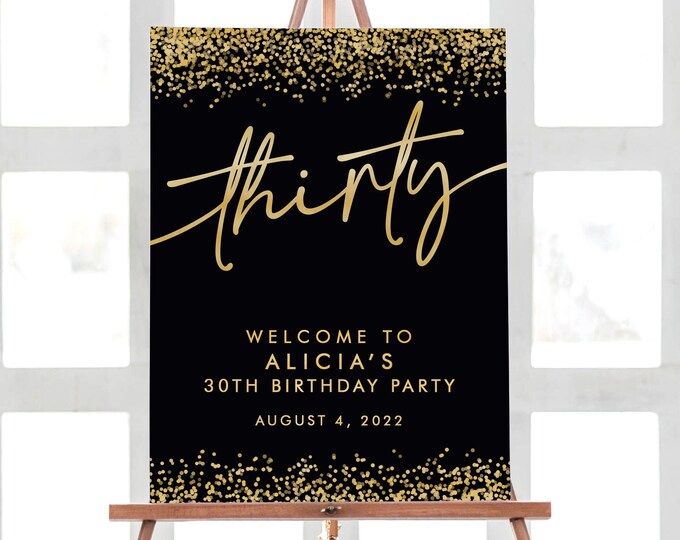 30th Birthday Decorations Yard Sign, Personalized 30th Birthday Party ...