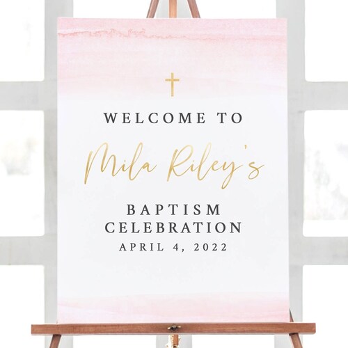 Baptism Decorations Rustic Baptism Decor Welcome Baptism - Etsy