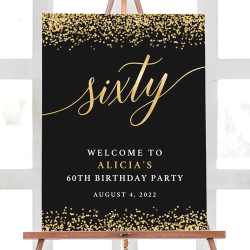 Sixty Birthday Decorations 60th Birthday Party Sign Birthday - Etsy