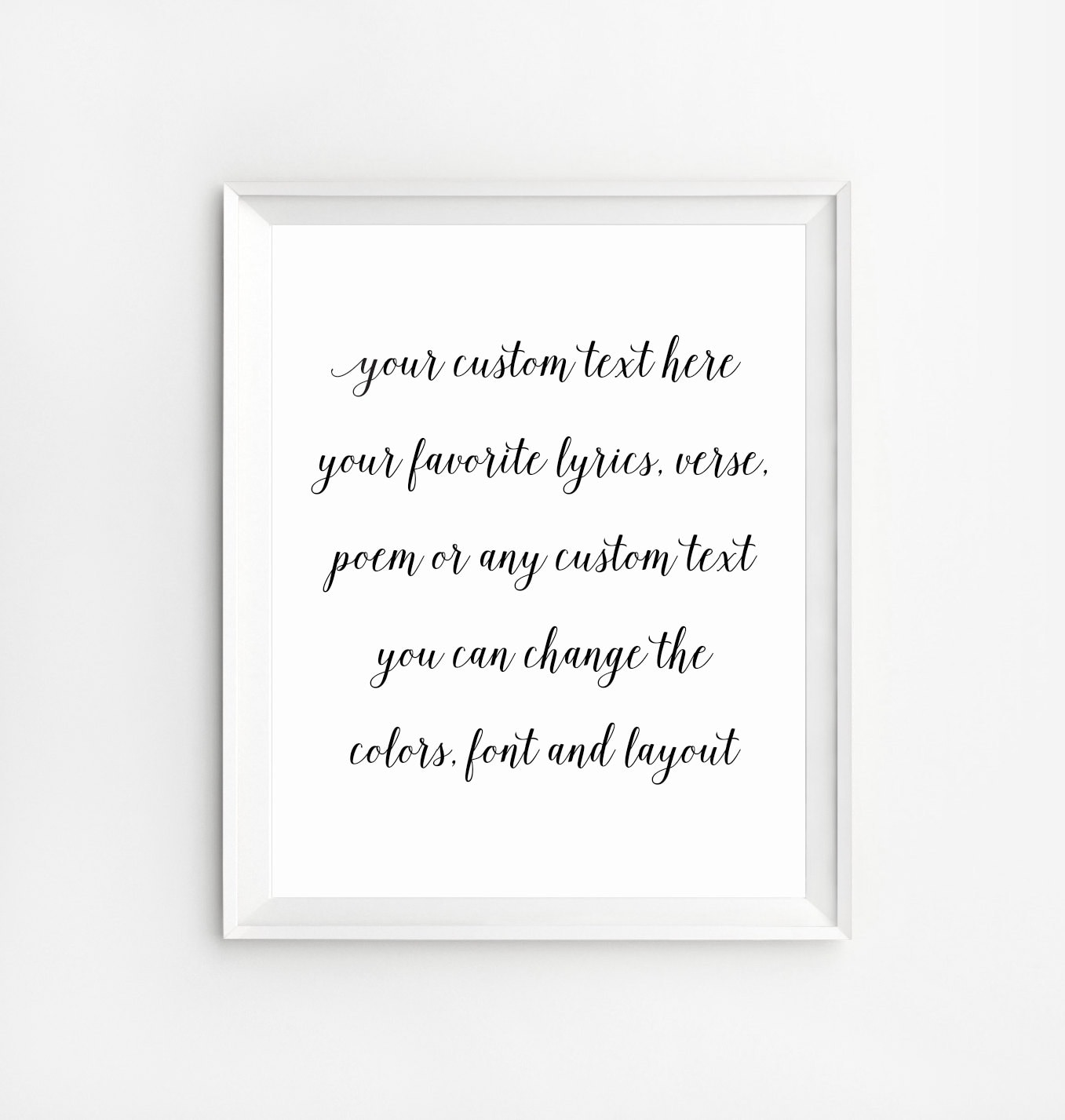 Custom Quote Print, Custom Text Printable, Custom Poem, Lyrics Print ...