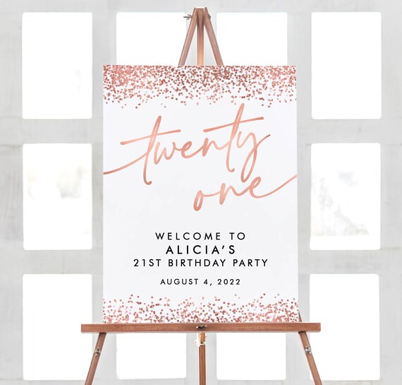 21st Birthday Decorations Welcome Birthday Party Sign Twenty - Etsy