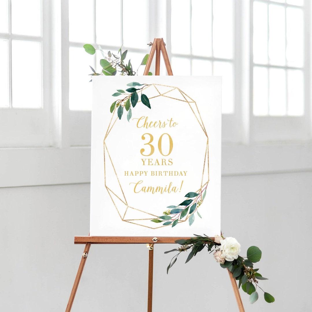 Cheers to 30 Years Poster, 30th Birthday Party Decorations, Birthday ...