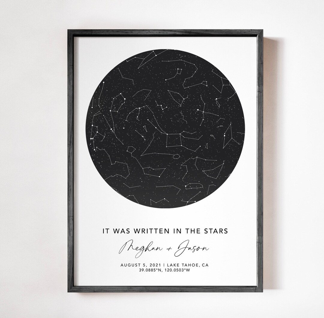 Custom Night Sky Map, Star Map Poster, Wedding Gift, Custom Star Print ...