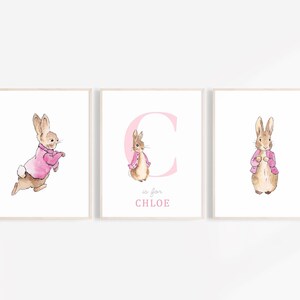 Peter Rabbit Wall Art, Initial Peter Rabbit Gift, Set of 3 Peter Rabbit ...