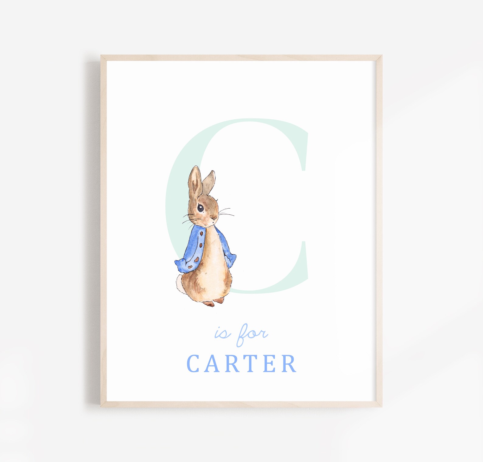 Peter Rabbit Nursery Art Baby Print Personalised New Baby | Etsy