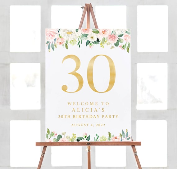 30th Birthday Party Sign Welcome Birthday Party Sign - Etsy