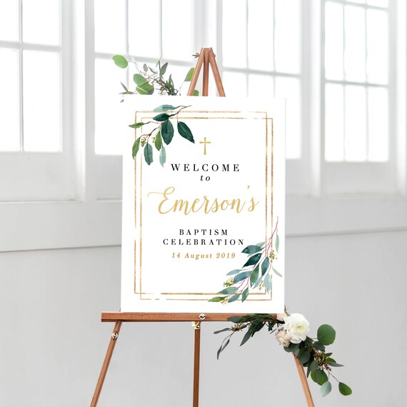 Banners & Signs Christening Decorations Baptism Party Decor Baptism ...