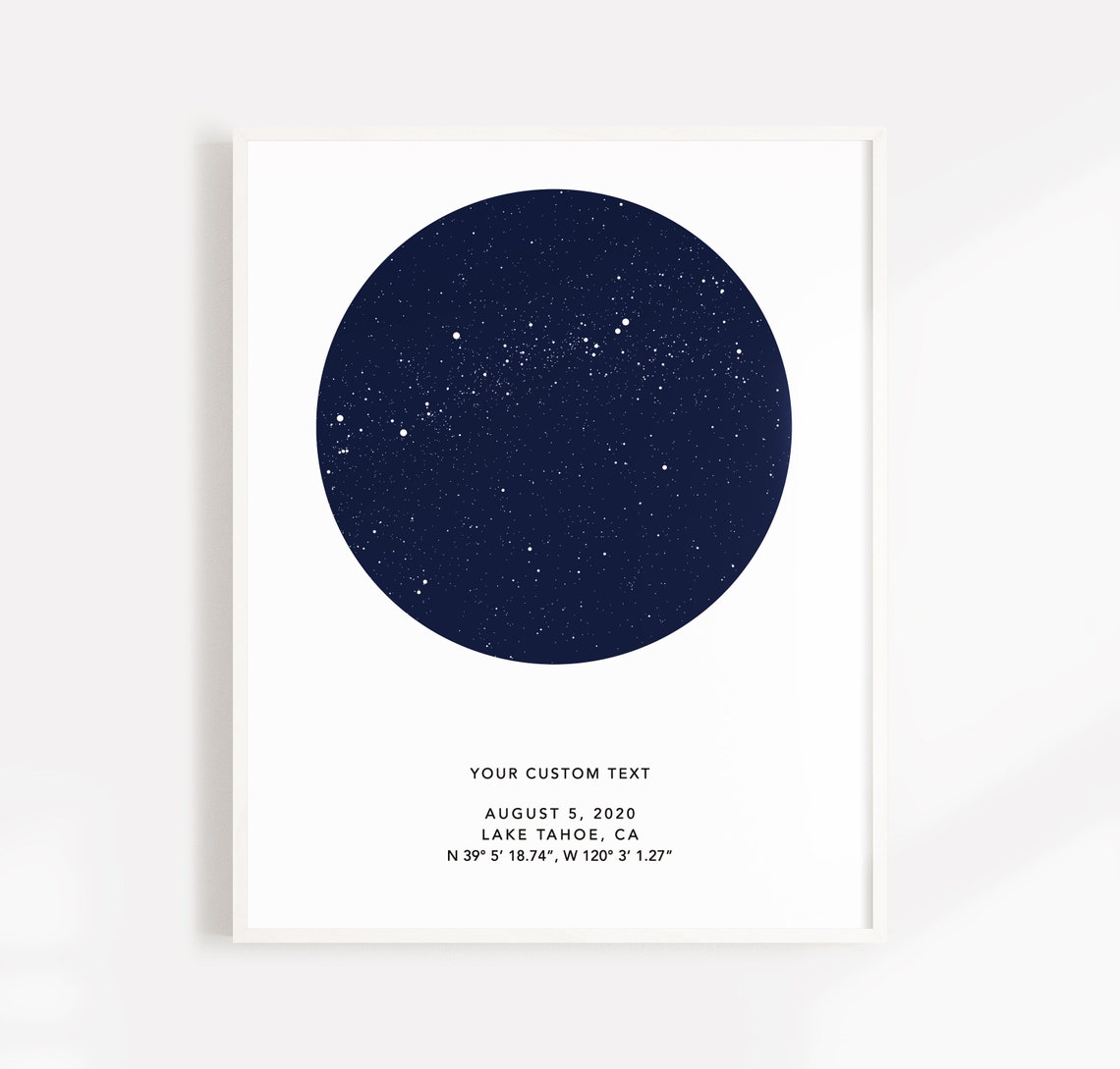 Star Map Poster Engagement Gift Custom Star Map Wall Art - Etsy