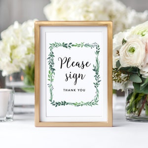 Please Sign Printable, Wedding Signs Printable, Wedding Decorations ...