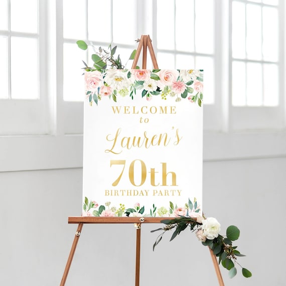 Birthday Welcome Sign Printable 70th Birthday Party Sign | Etsy Australia