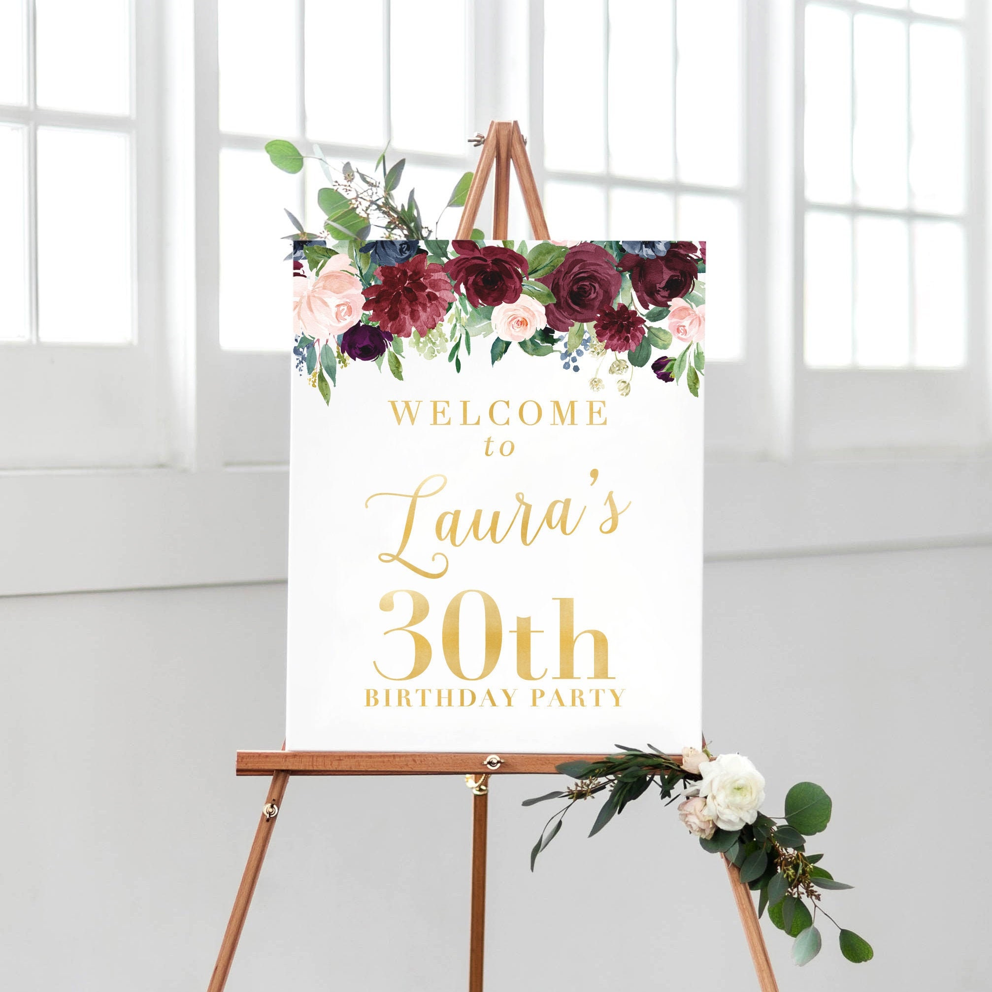 30th Birthday Party Sign Welcome Birthday Party Sign | Etsy