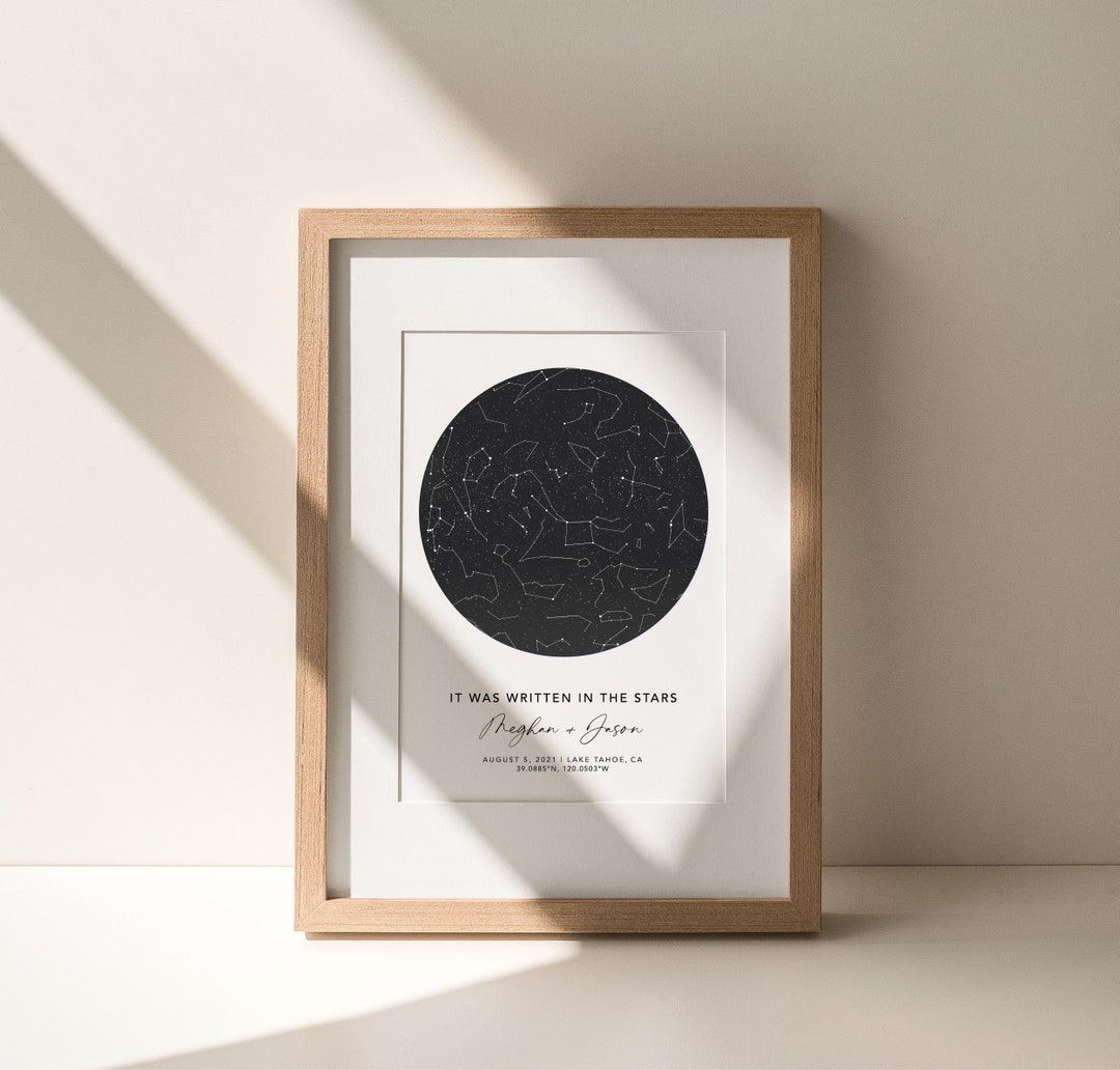 Custom Night Sky Map, Star Map Poster, Wedding Gift, Custom Star Print ...