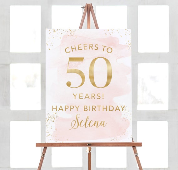 Happy Birthday Sign Cheers to 50 Years Sign 50th Birthday | Etsy