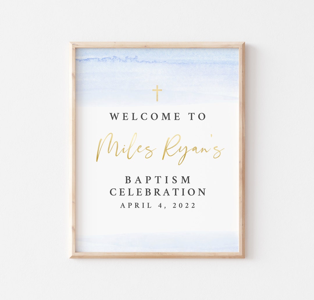Baptism Welcome Sign, Baptism Party Decor, Baptism Printable ...