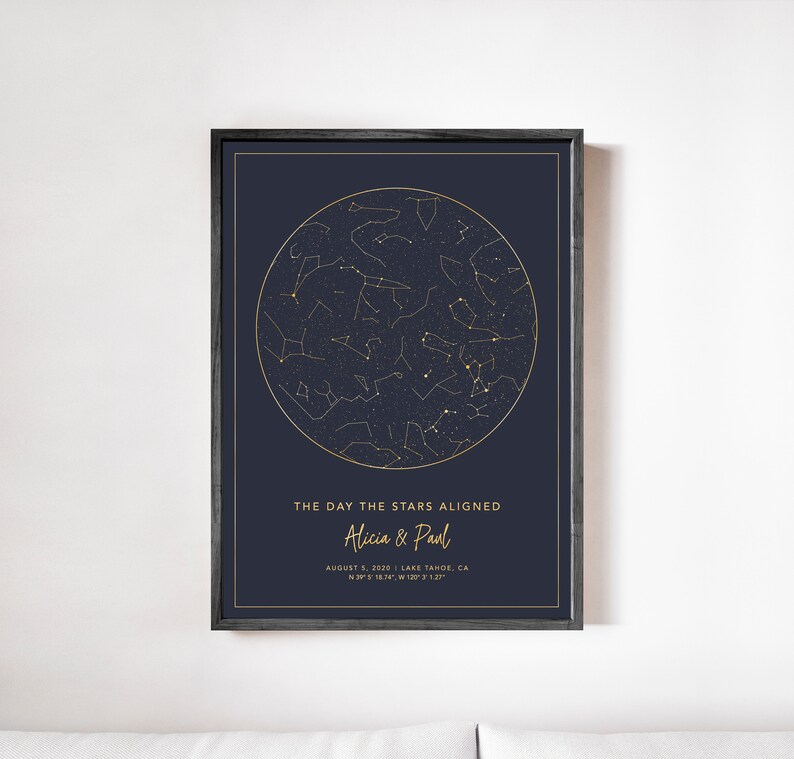 Love Coordinates, First Kiss Gift, the Day We Met, Couple Star Map ...