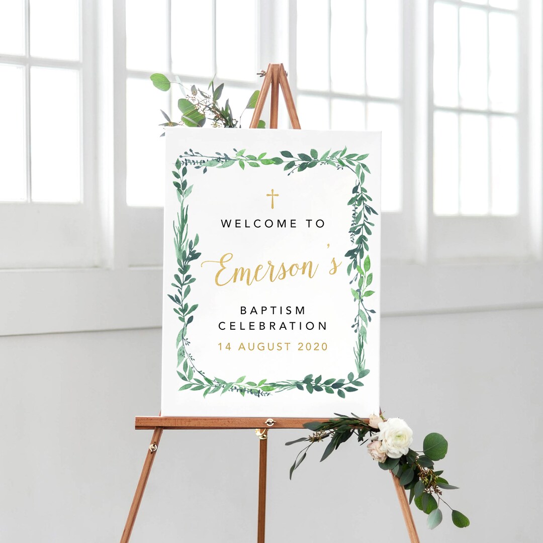 Baptism Decorations Sign, Custom Baptism Poster, Welcome Baptism Sign ...