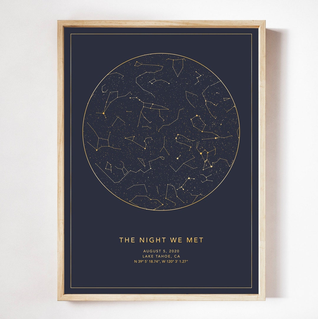 The Night We Met Stars, Custom Night Sky Print, Personalized Stars ...
