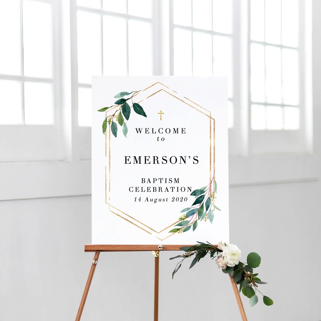 Signe de décorations de baptême, Décor de baptême de bienvenue, Signe ...