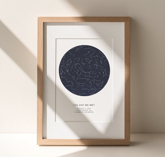 Star Map by Date Custom Constellation Map the Night We Met | Etsy