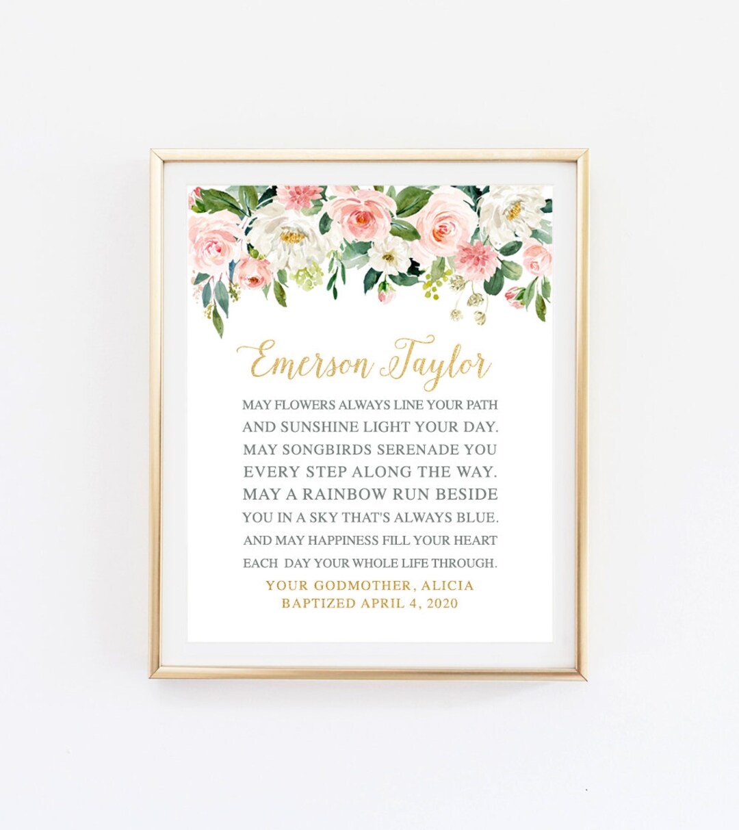 Irish Blessing Printable, Baptism Printable, Personalized Prayer ...