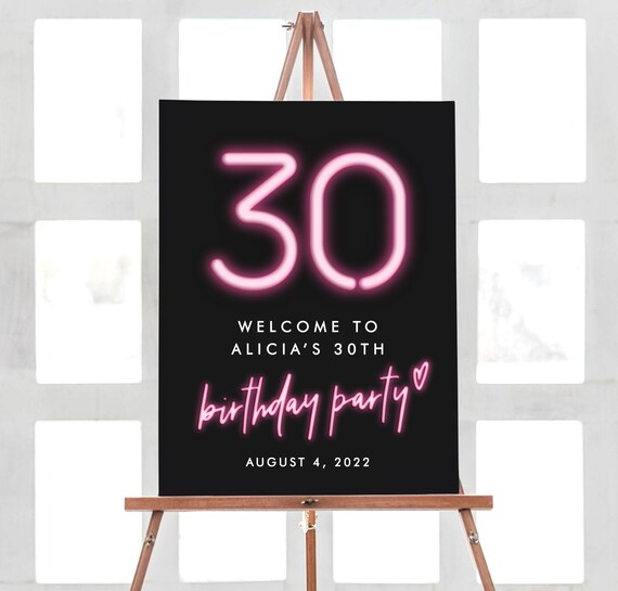 30th Birthday Decorations Sign Neon Birthday Party Custom - Etsy