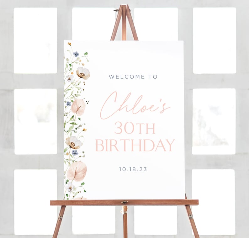 30th Birthday Party Sign Welcome Birthday Party Sign - Etsy