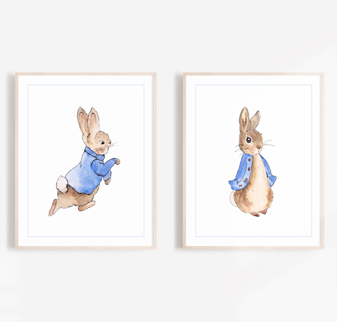 Peter Rabbit Wall Art, Kids Wall Decor, Baby Shower Gift, Set of 2 ...