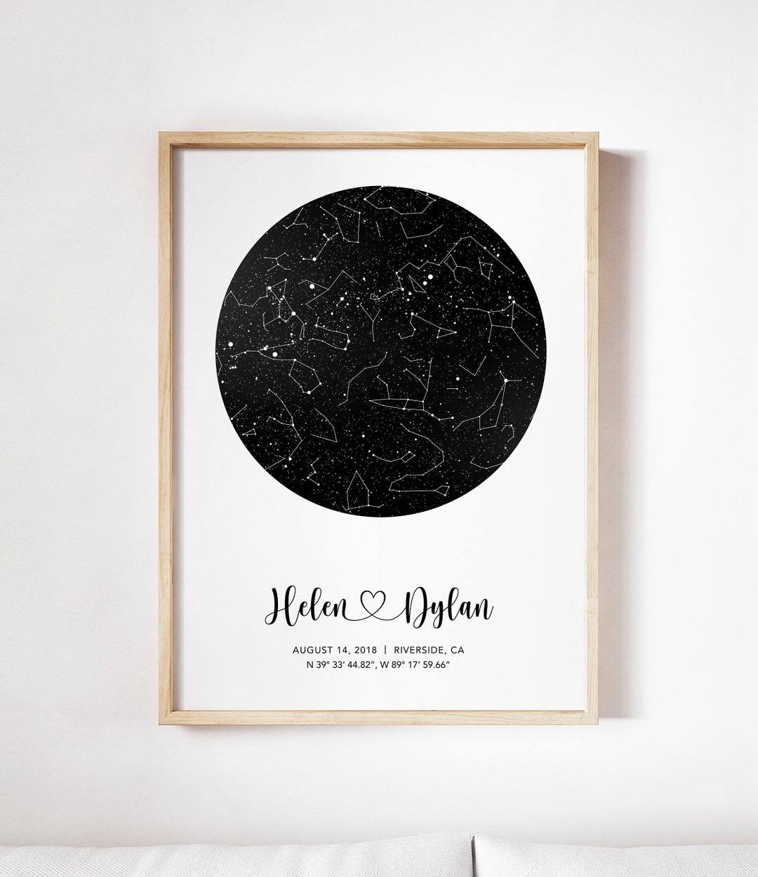 Star Map, Engagement Night Sky Print, Wedding Star Map Poster ...