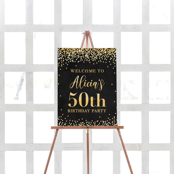 Birthday Party Sign Printable 50th Birthday Party | Etsy
