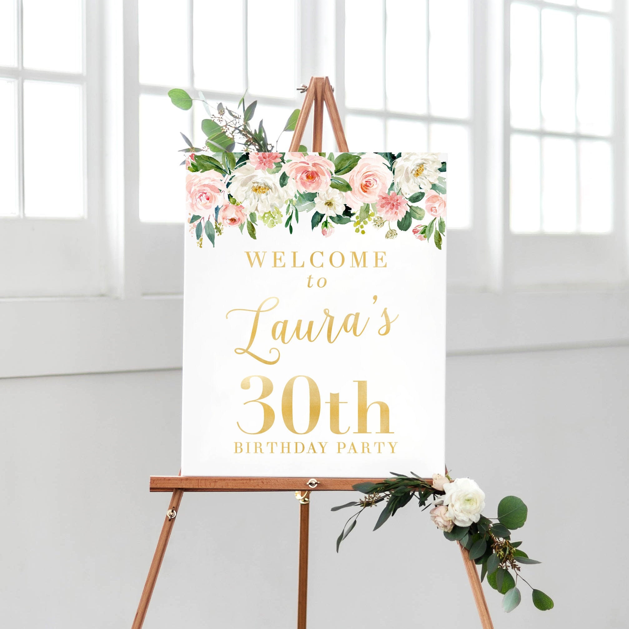 Welcome Birthday Party Sign Birthday Welcome Sign 30th | Etsy