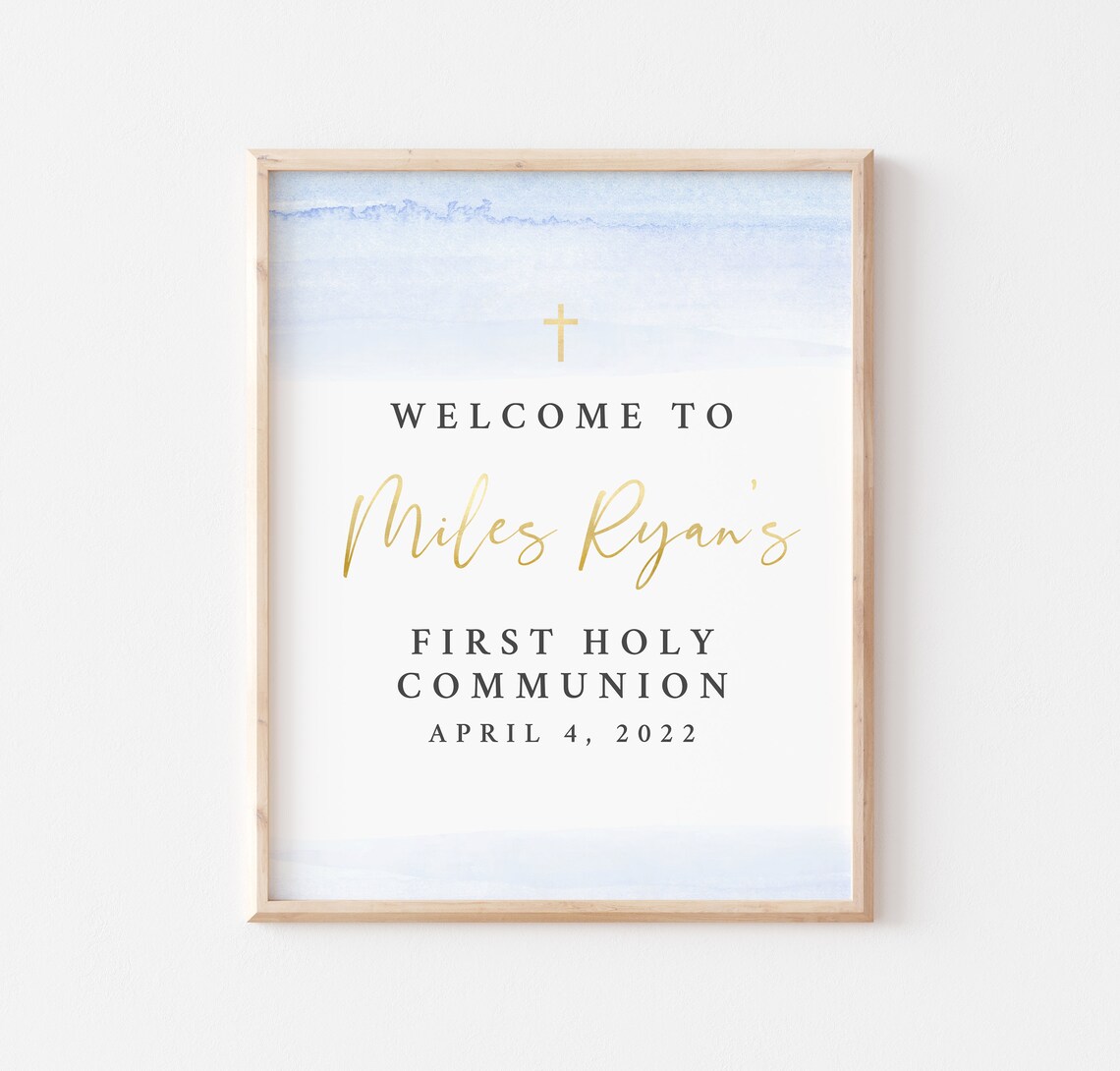 First Communion Sign Holy Communion Decorations Welcome | Etsy