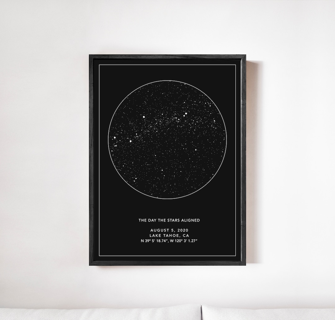 Star Map Birth, Celestial Map Poster, Wedding Gift, Celestial Star Map ...