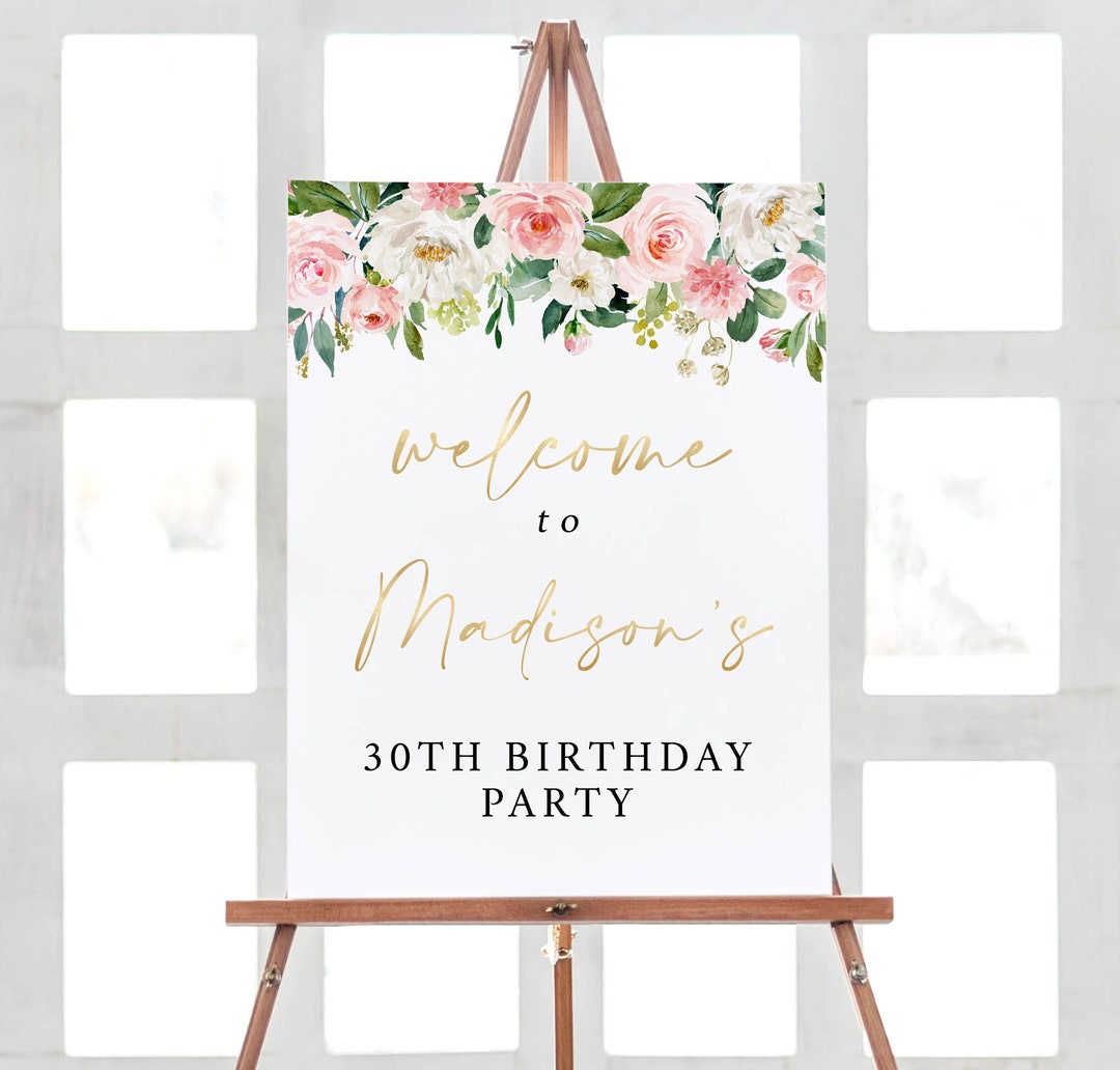 Birthday Party Sign, 30th Birthday Party Decorations, Birthday Welcome ...