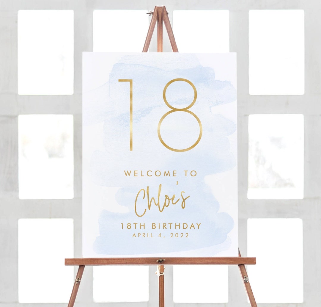 18th Birthday Decorations Sign, Welcome Birthday Party Sign, 18th Party ...