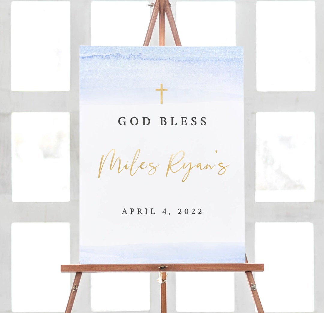 God Bless Sign, First Communion Decorations, God Bless Baptism, First ...