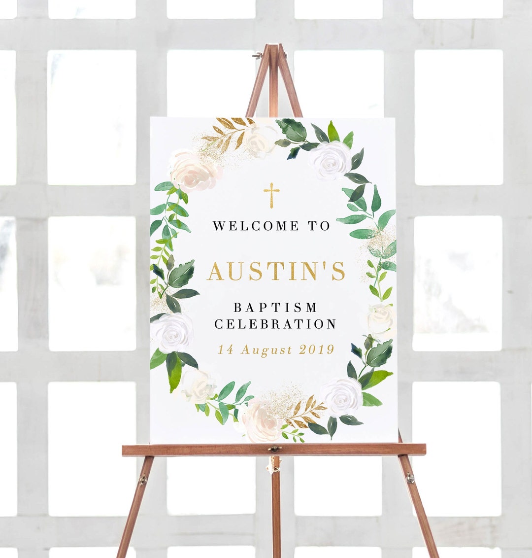 Welcome Baptism Decorations Sign, Baptism Announcement, Baptism Welcome ...