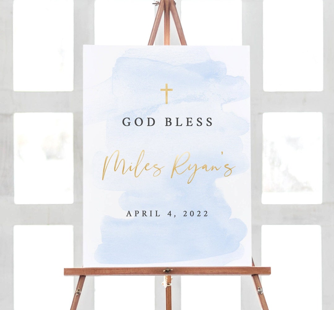 God Bless Sign, First Communion Decorations, God Bless Baptism, First ...