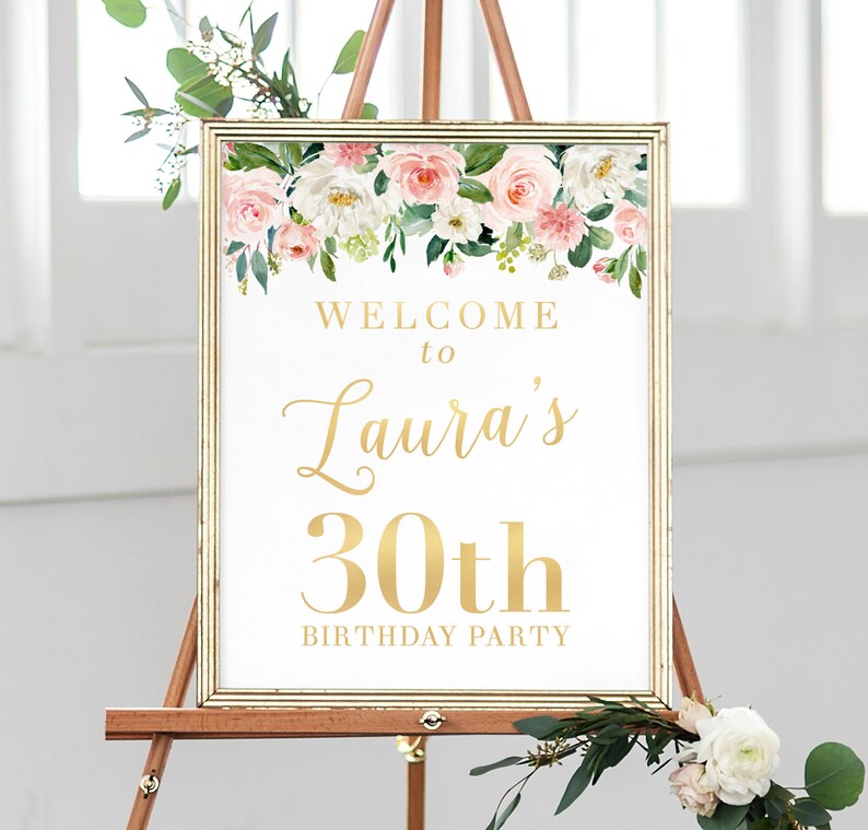 Welcome Birthday Party Sign Birthday Welcome Sign 30th - Etsy