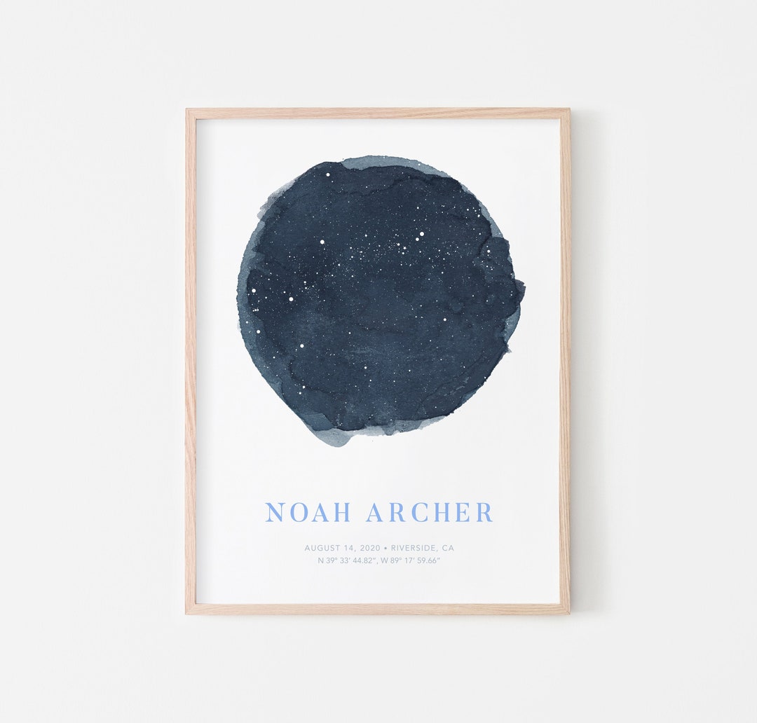 Custom Night Sky Print, Custom Sky Map, Boy Star Map, New Baby Boy Gift ...