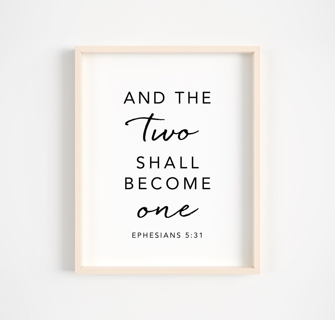 Wedding Bible Verses, and the Two Shall Become One, Christian Wedding ...
