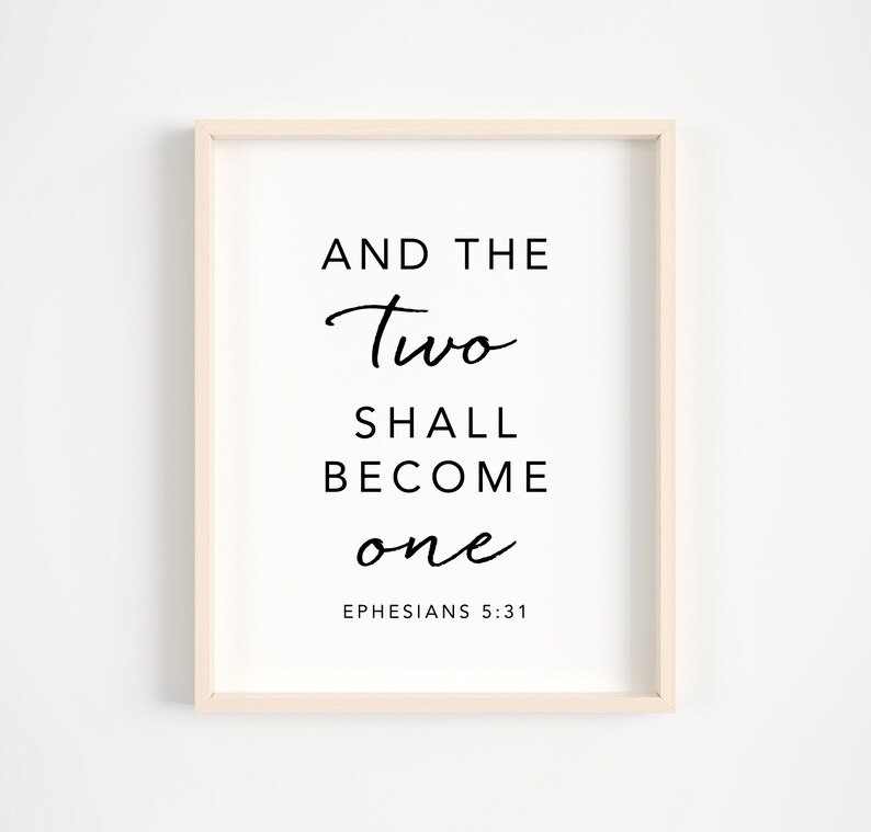 Wedding Bible Verses, and the Two Shall Become One, Christian Wedding ...