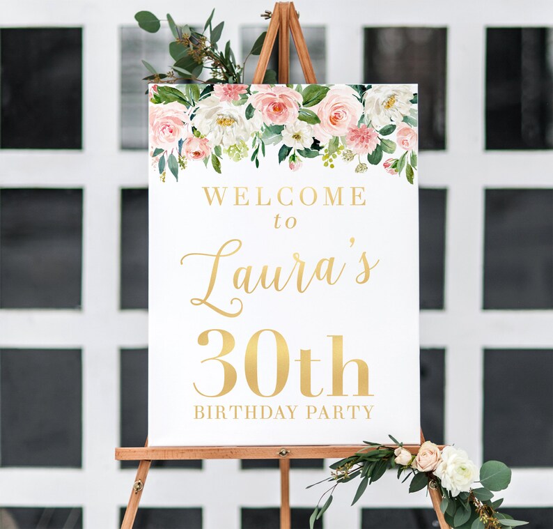 Welcome Birthday Party Sign Birthday Welcome Sign 30th - Etsy
